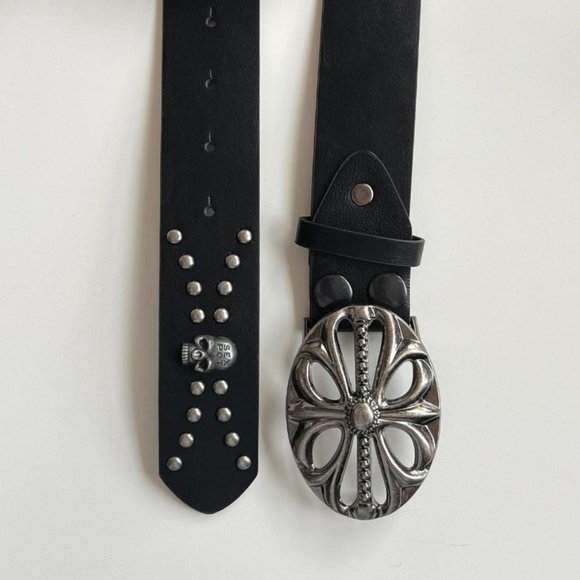 Accessories | Y2k 200s Vintage Skeleton Chrome Cross Studded Goth Emo ...